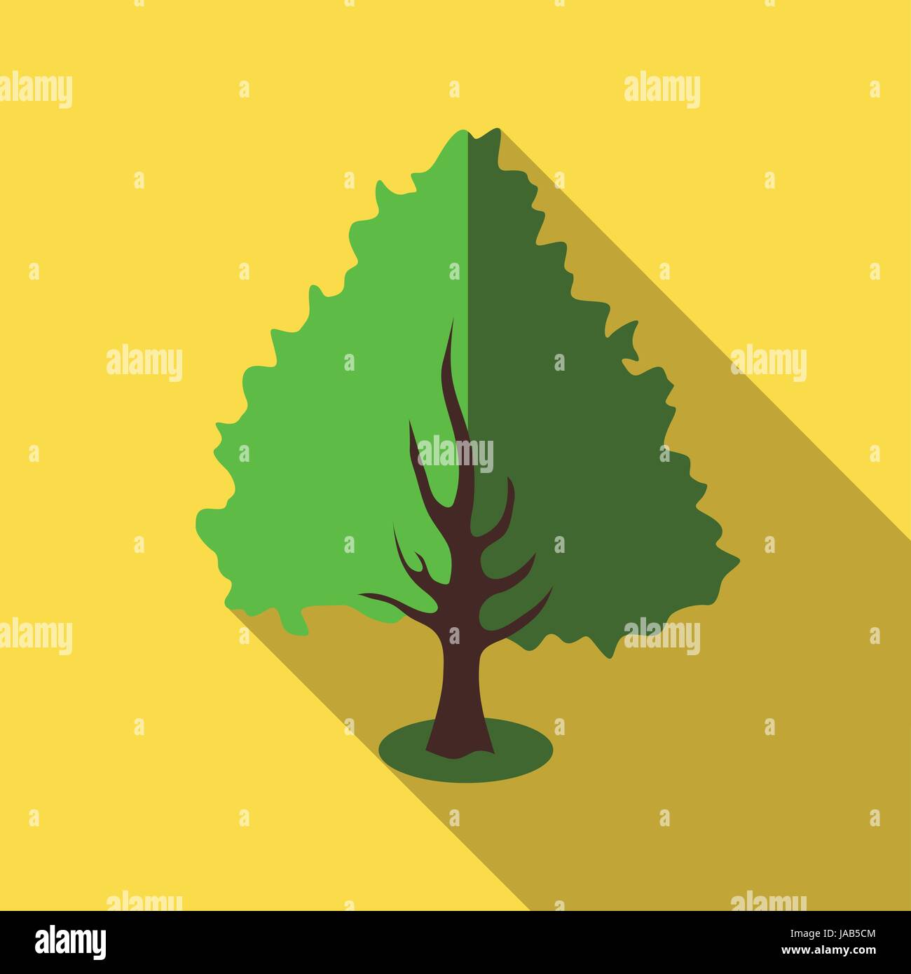 Fluffy green tree icon. Flat illustration of fluffy green tree vector ...