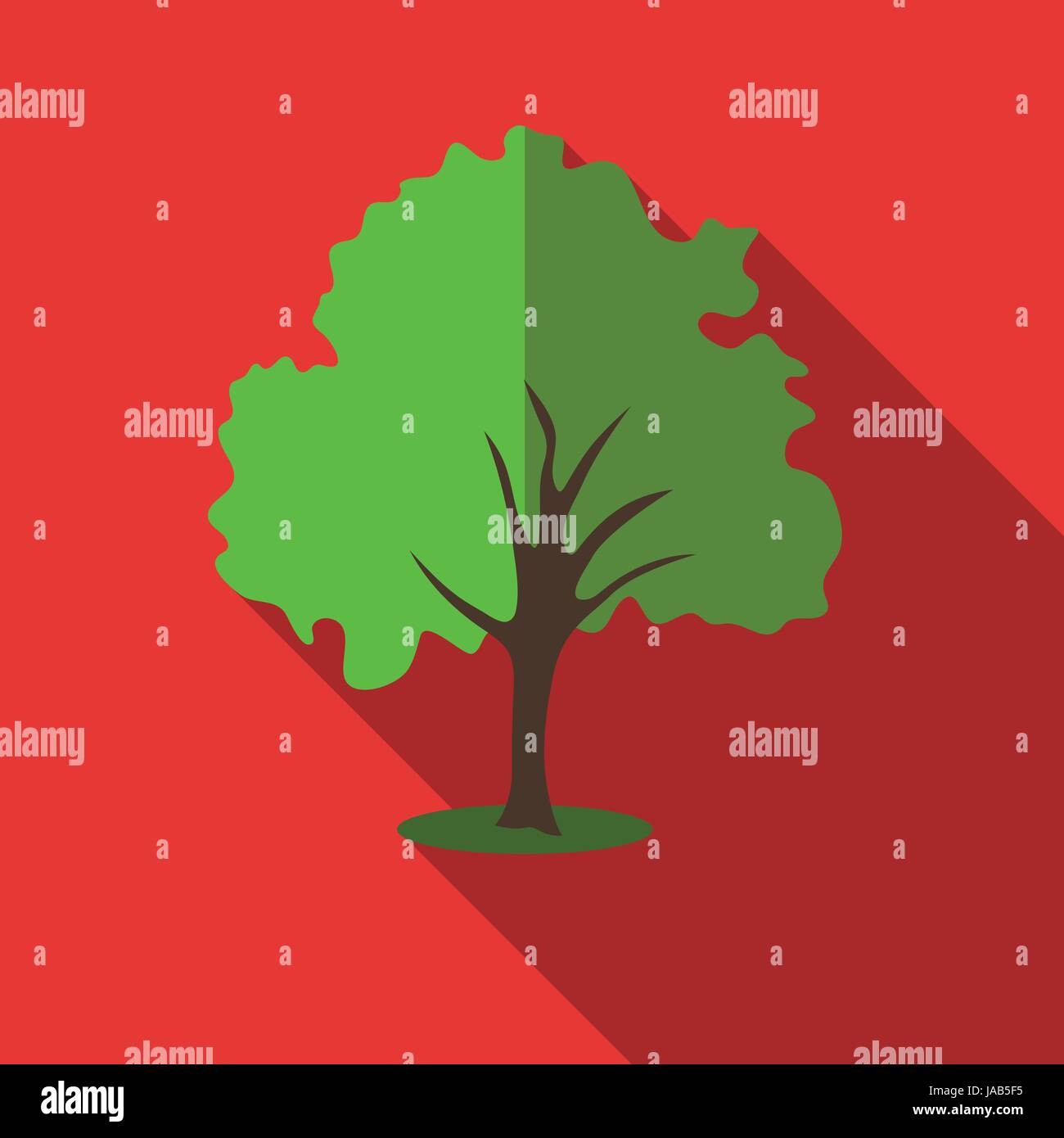 Tree with green crown icon. Flat illustration of willow tree vector ...