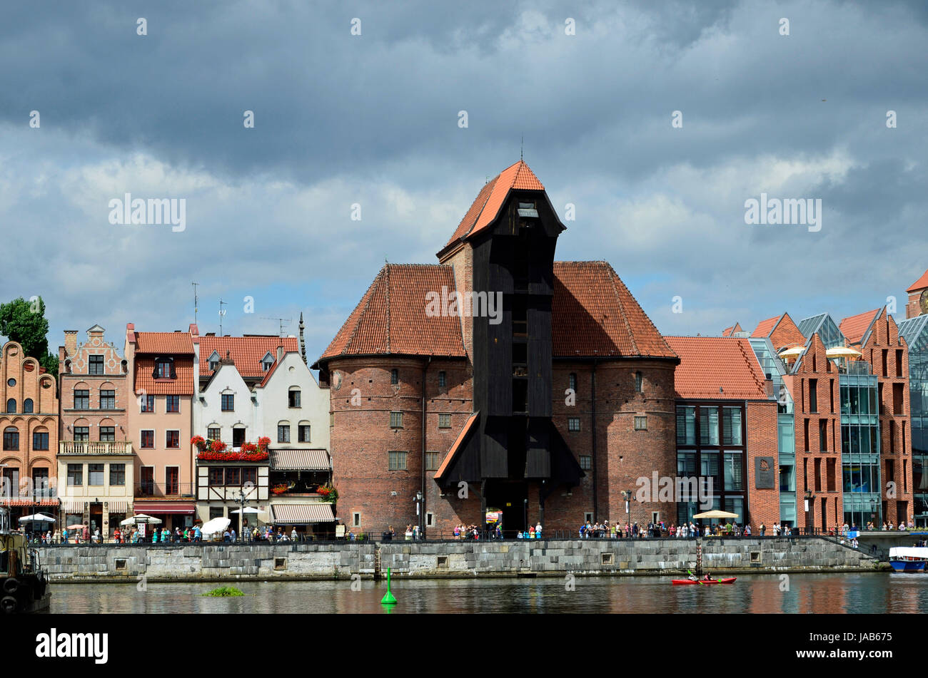 crane and waterfront on the motlawa,gdansk Stock Photo - Alamy