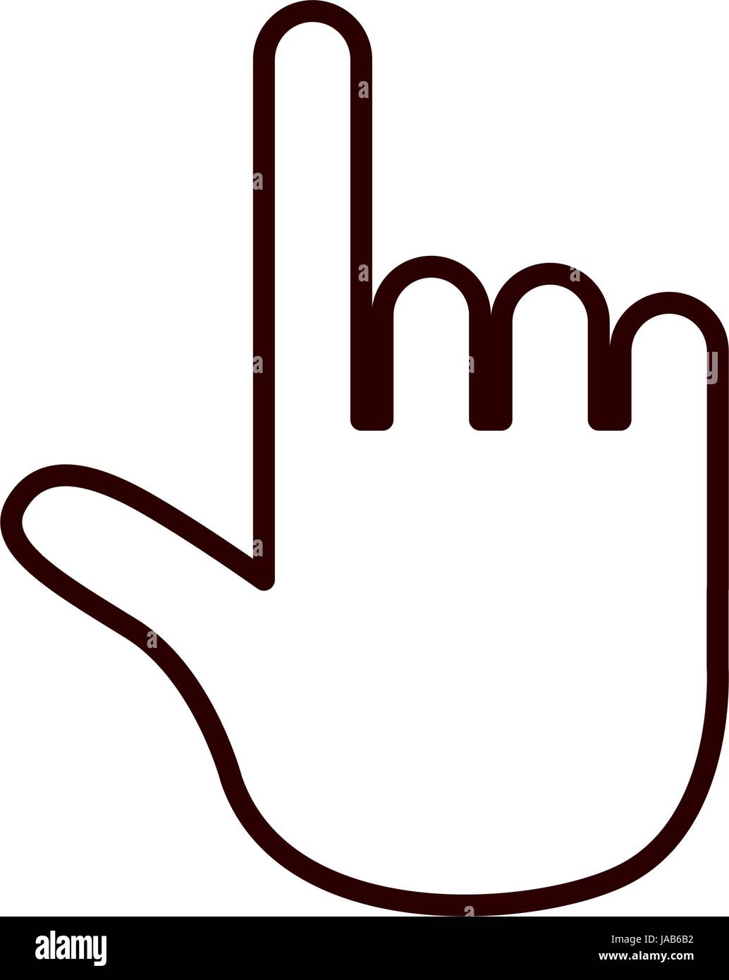 sketch silhouette hand pointing to front icon Stock Vector Image & Art ...