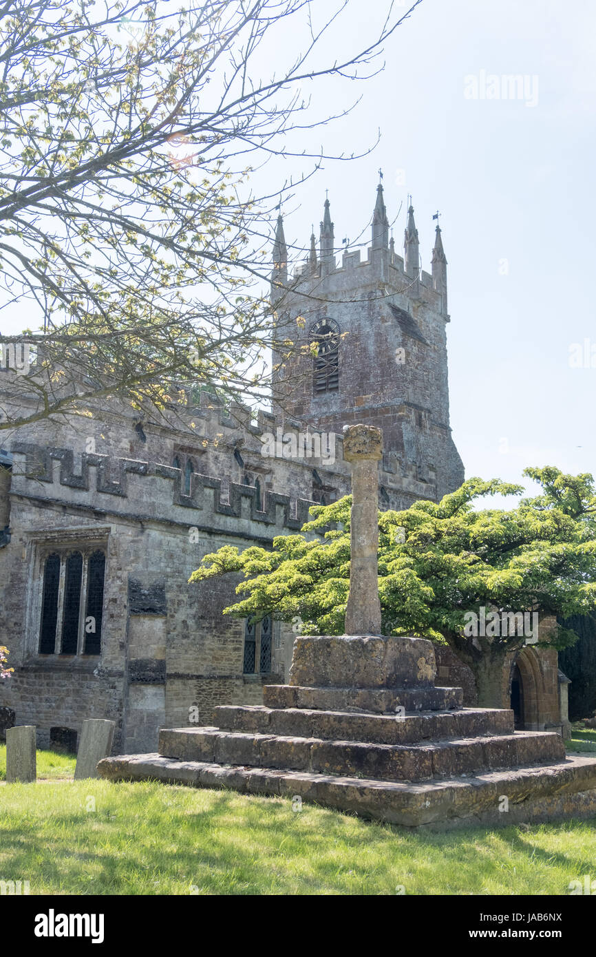 Stylised edit of St James Church, churchyard and the ancient war ...