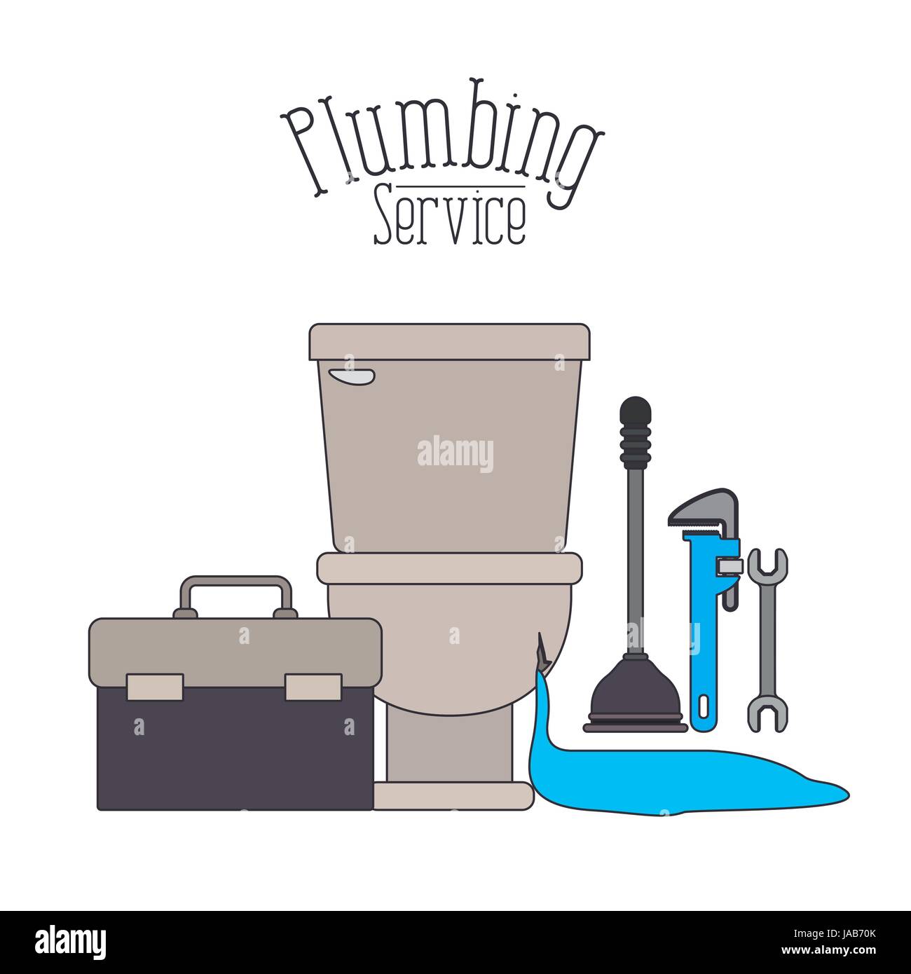 color poster of front view sanitary dripping plumbing service Stock ...