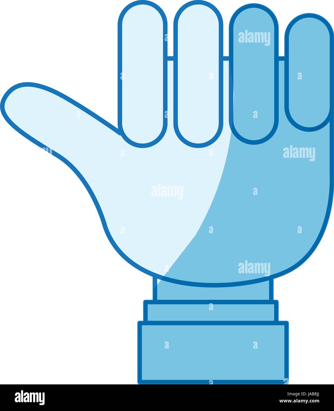 blue color shading silhouette hand closed with thumb showing to side ...