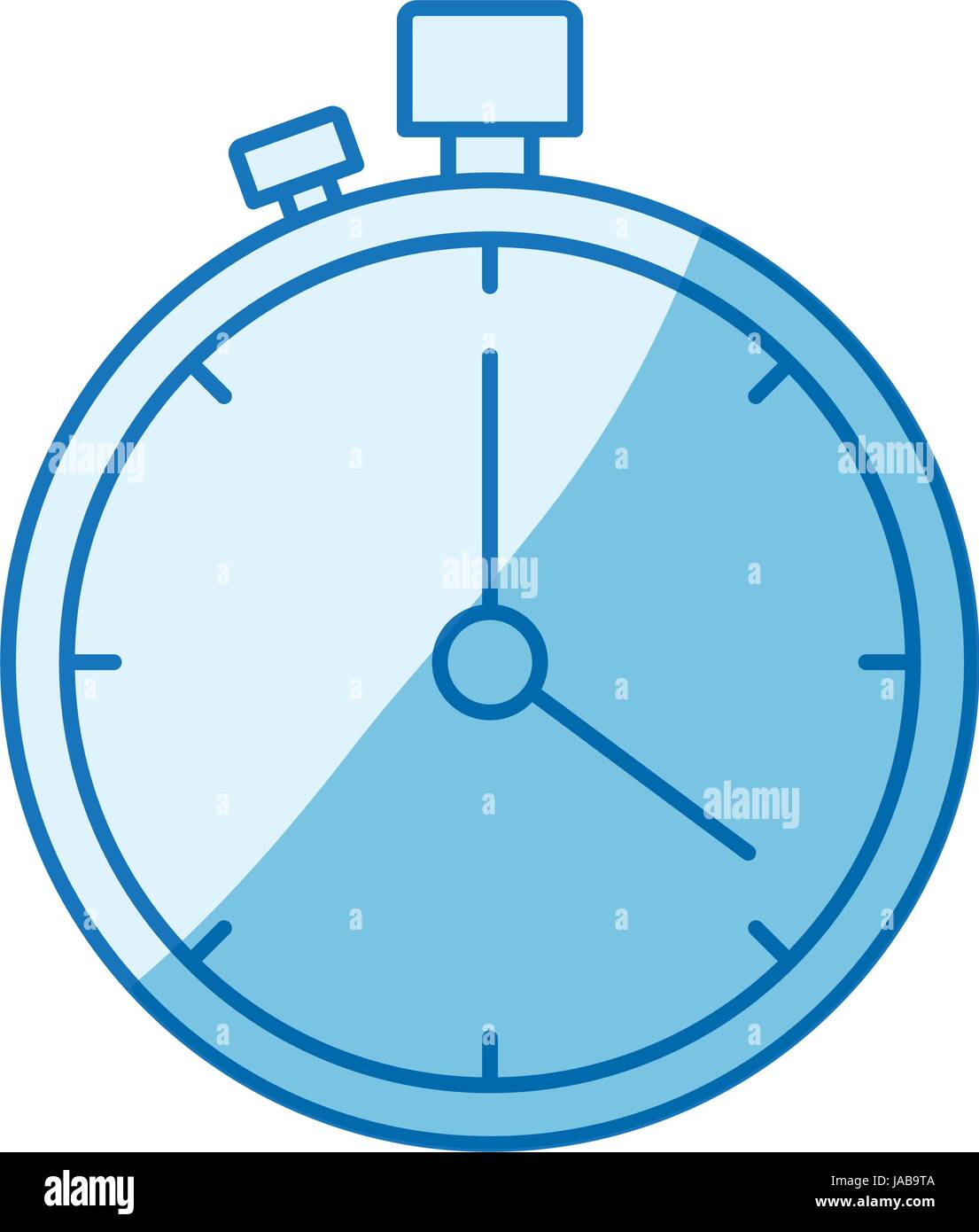 blue color shading silhouette stopwatch with timer Stock Vector Image ...