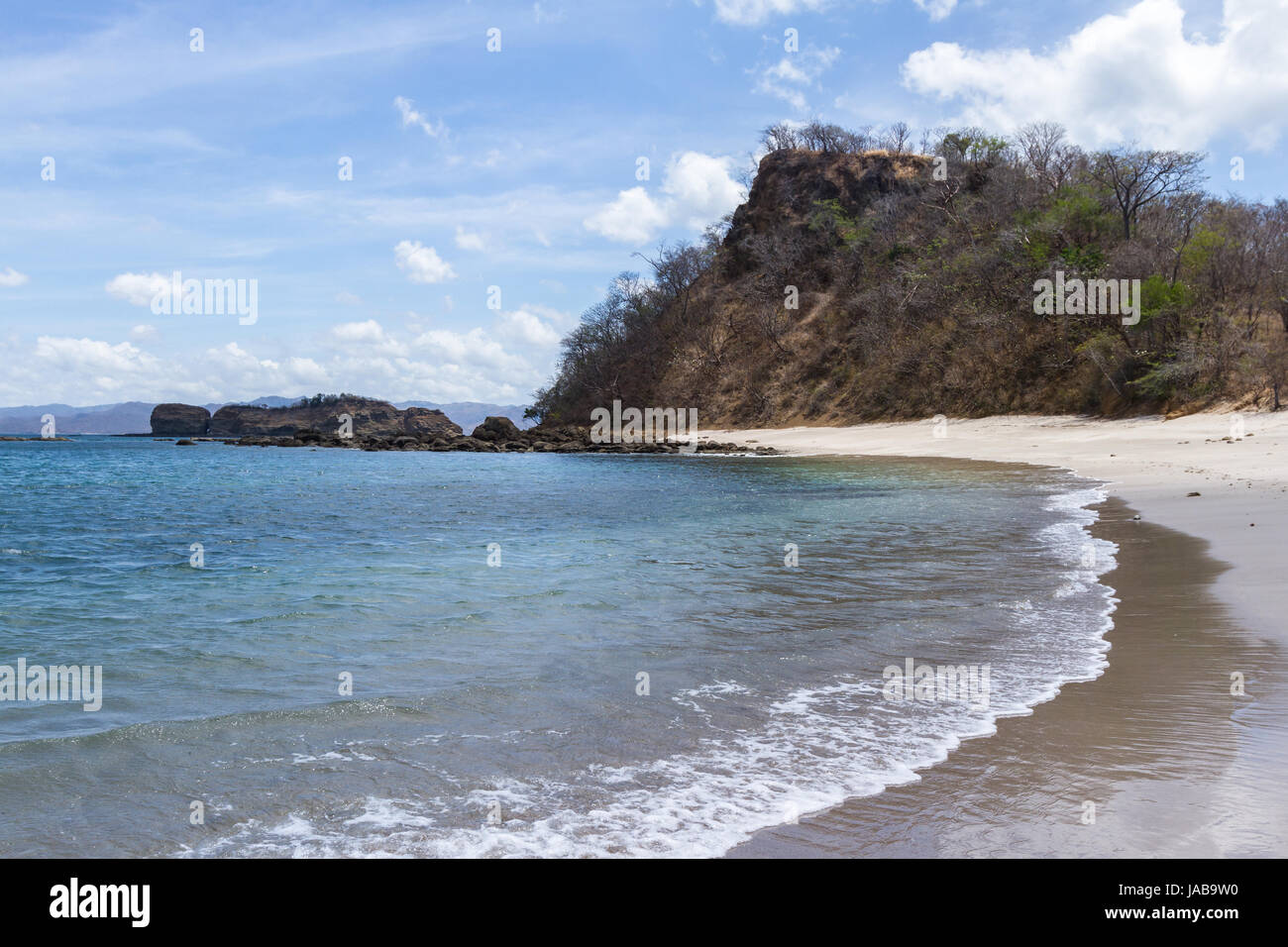 relaxing beach "Playa Rajada" in the northern pacific coast of Costa ...