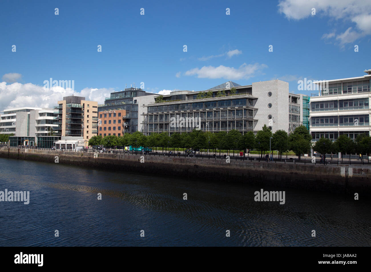 Buildings on the waterfront at Dublin docklands area, Ireland Stock ...
