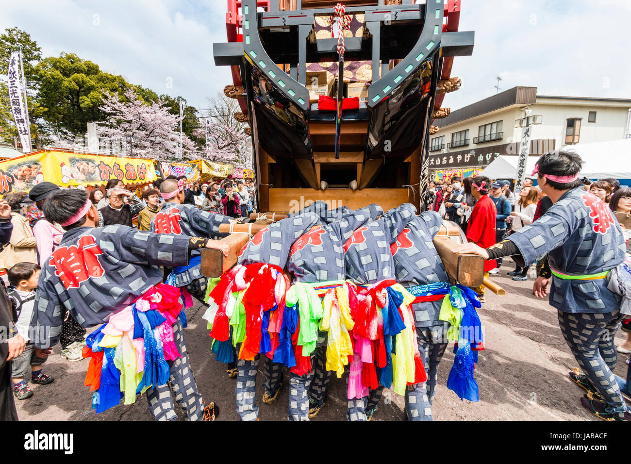 Inuyama festival in Japan, massive 3 storey wooden Dashi float, also ...