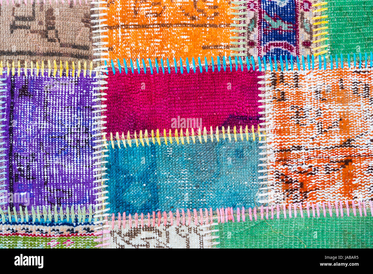 Texture of a piece of old carpet to sew thick threads Stock Photo - Alamy