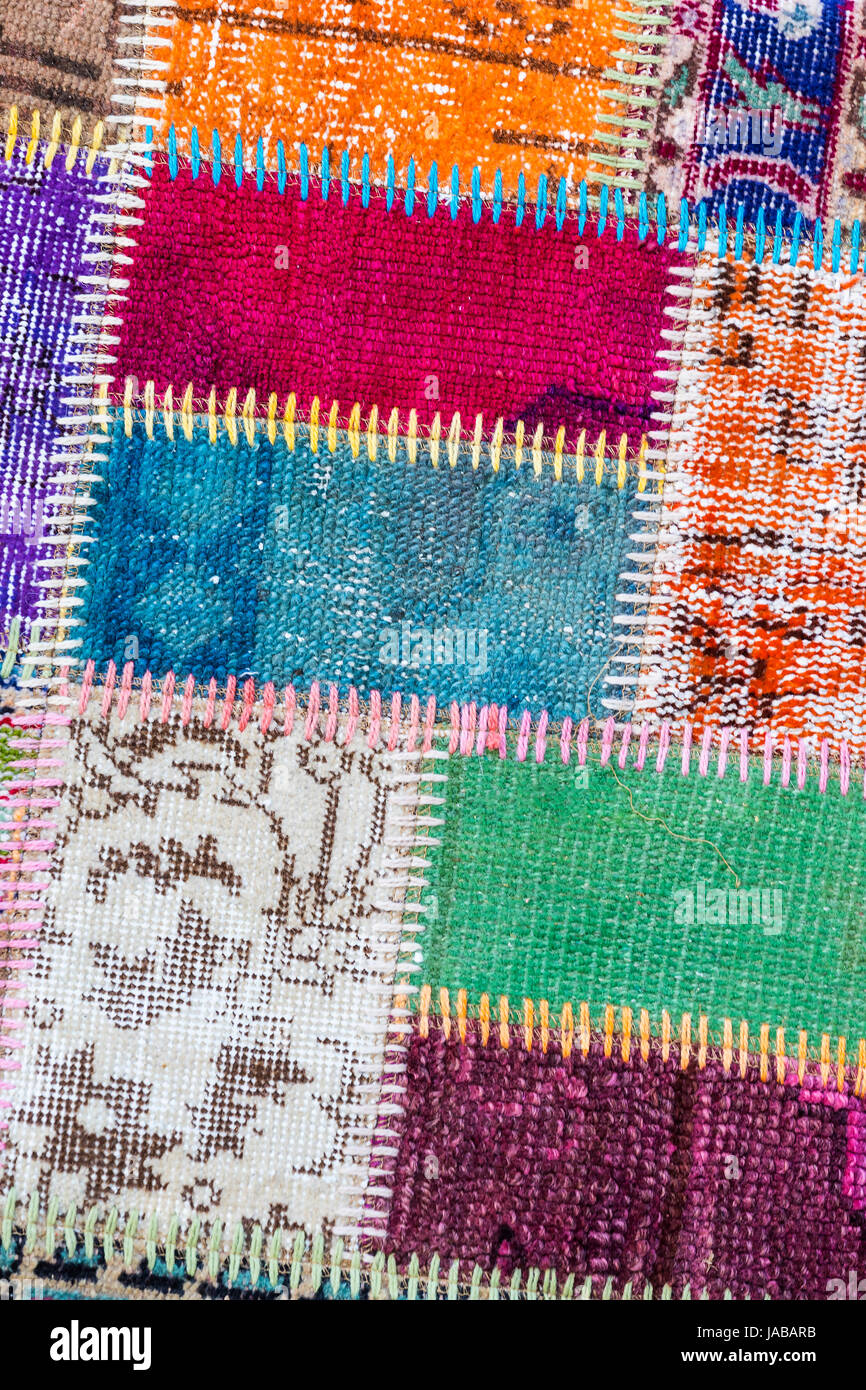 Texture of a piece of old carpet to sew thick threads Stock Photo - Alamy