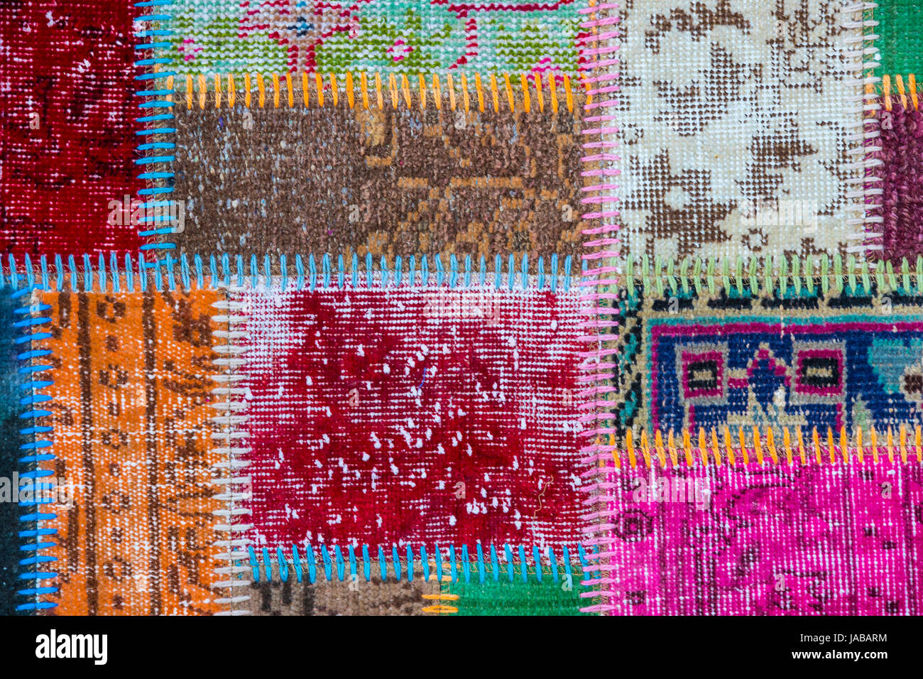 Texture of a piece of old carpet to sew thick threads Stock Photo - Alamy