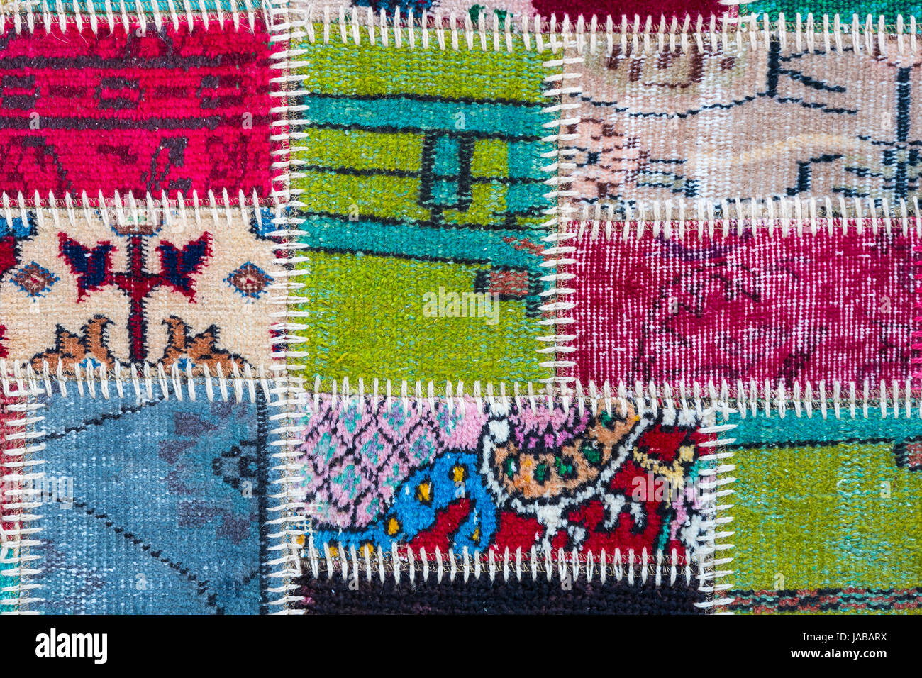 Texture of a piece of old carpet to sew thick threads Stock Photo - Alamy