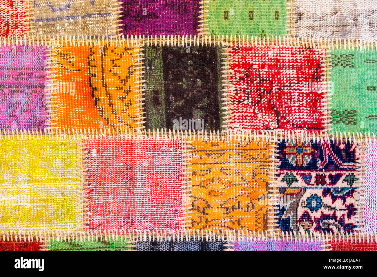 Texture of a piece of old carpet to sew thick threads Stock Photo - Alamy