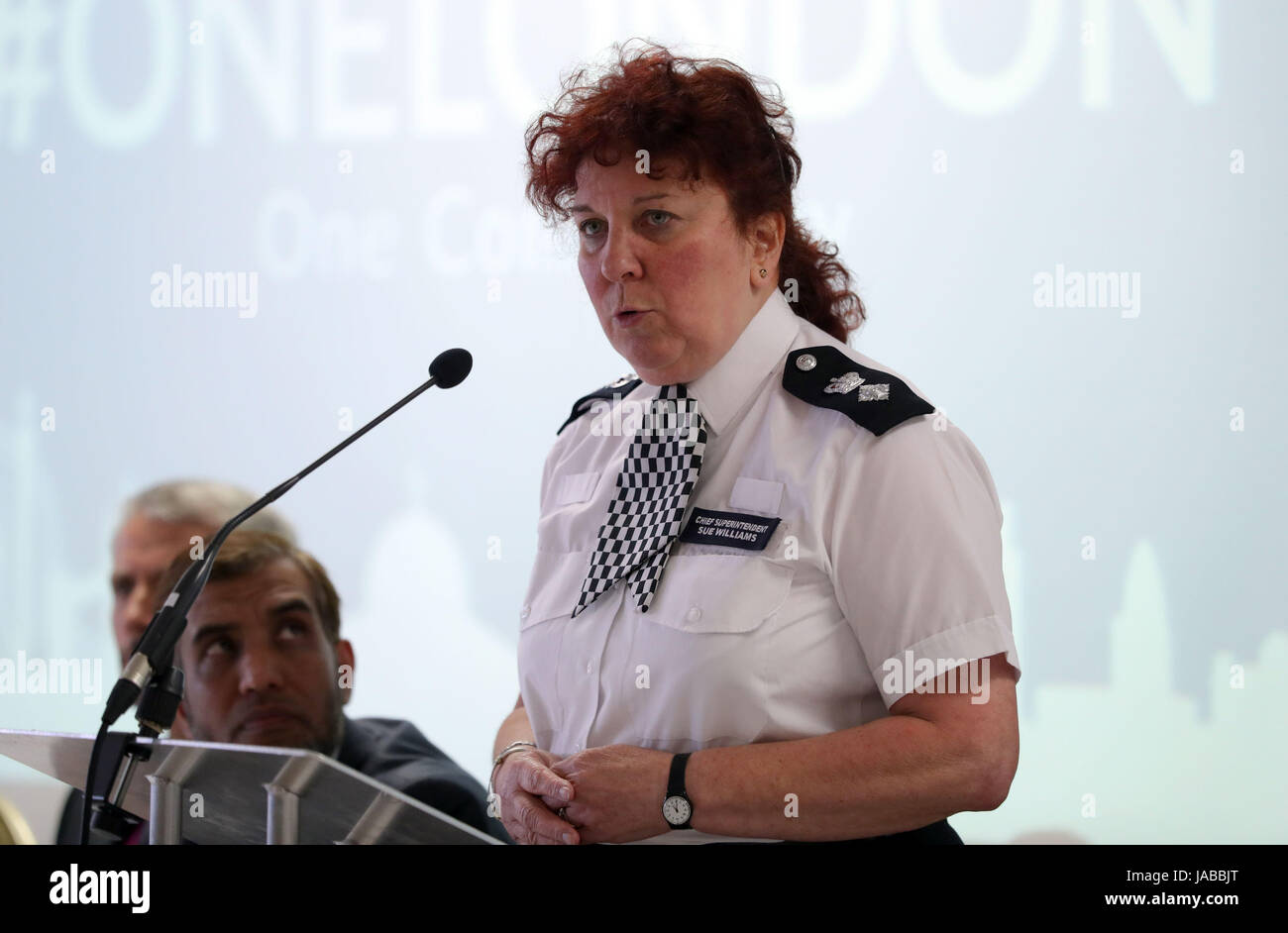 Sue Williams, Borough commander of Tower Hamlets, speaking during a ...