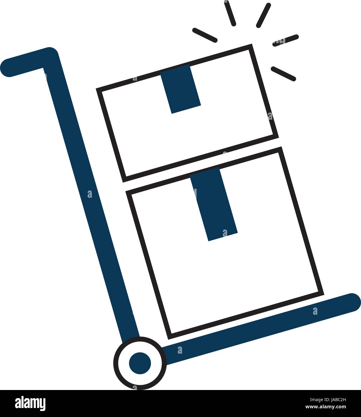 Moving trolley cardboard boxes Stock Vector Images - Alamy