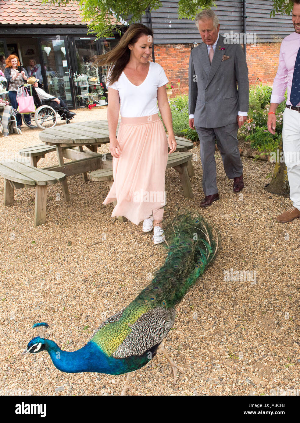The Prince of Wales during his visit to Jimmy's Farm in Ipswich where ...