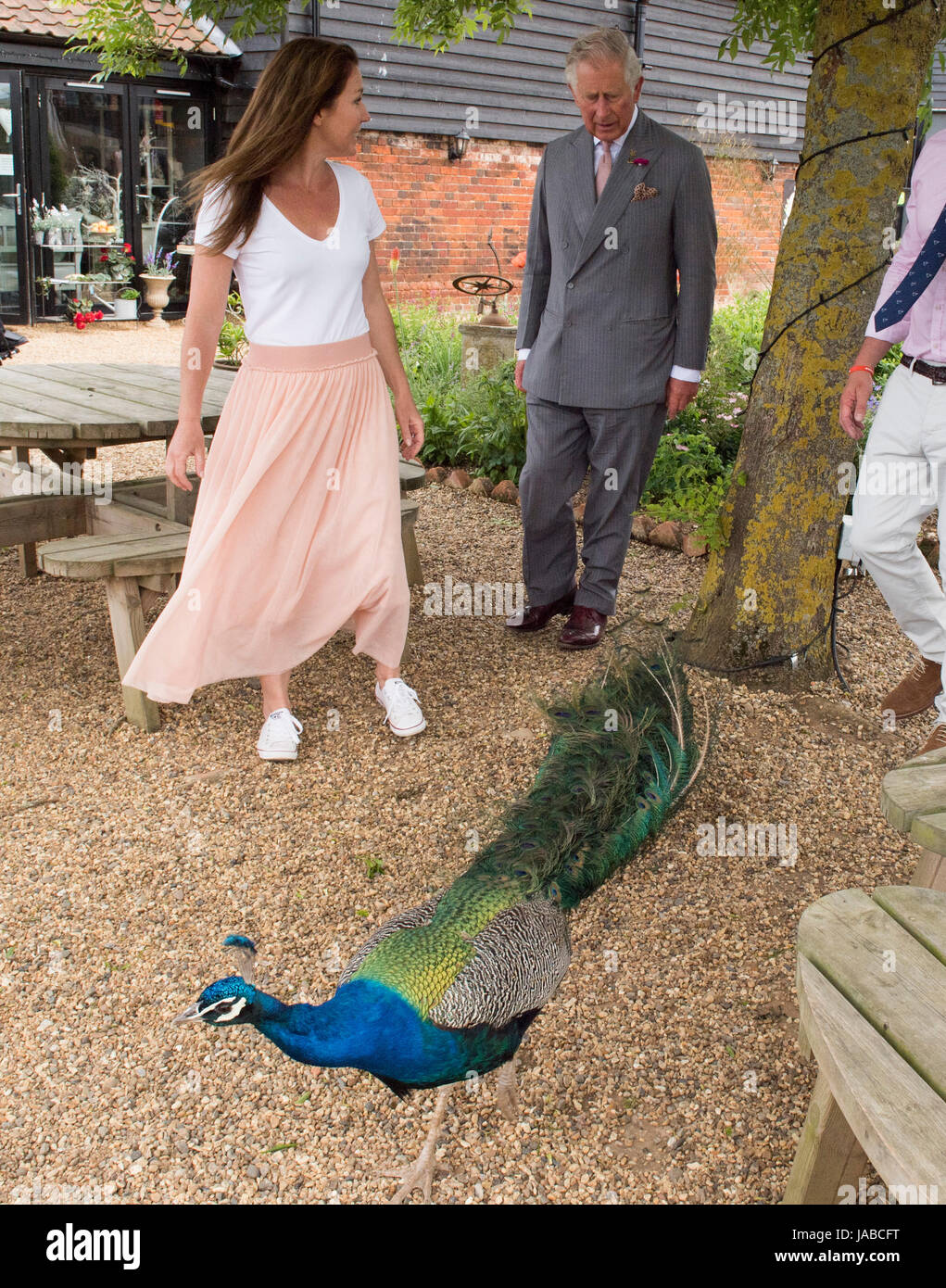 The Prince of Wales during his visit to Jimmy's Farm in Ipswich where ...