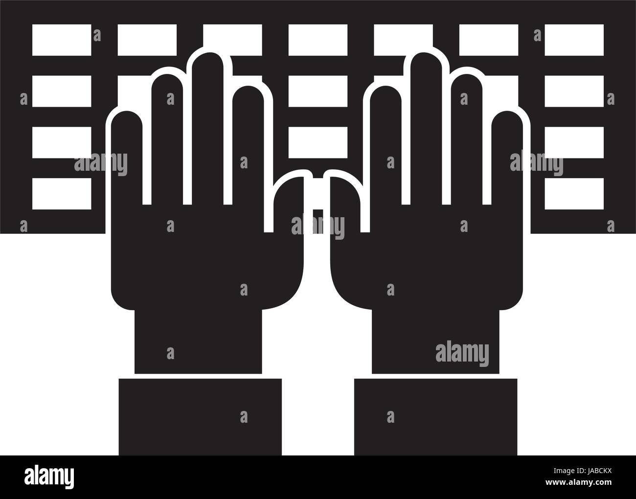 computer keyboard with hands user Stock Vector Image & Art - Alamy