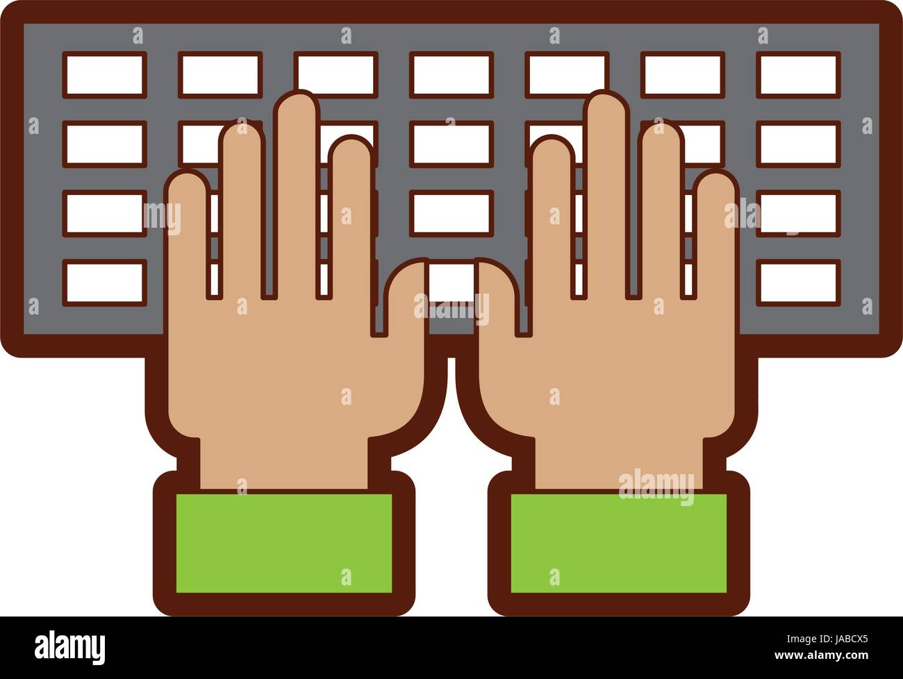 Working on computer hands typing Stock Vector Images - Alamy