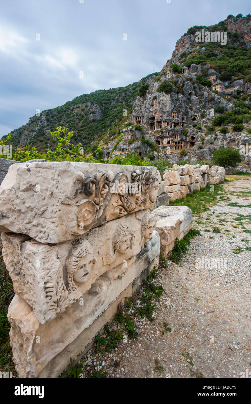 Remains of ancient Greek town in Myra, Antalya Province, Turkey Stock ...