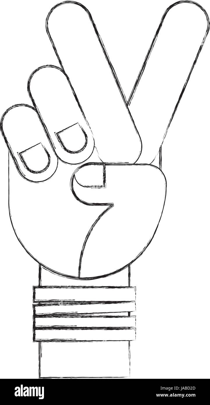 hand human peace and love symbol Stock Vector Image & Art - Alamy
