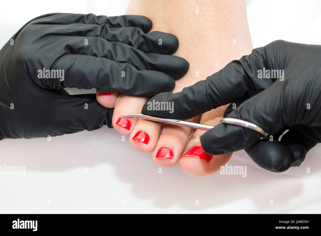 Process of pedicure at beauty salon spa Stock Photo - Alamy
