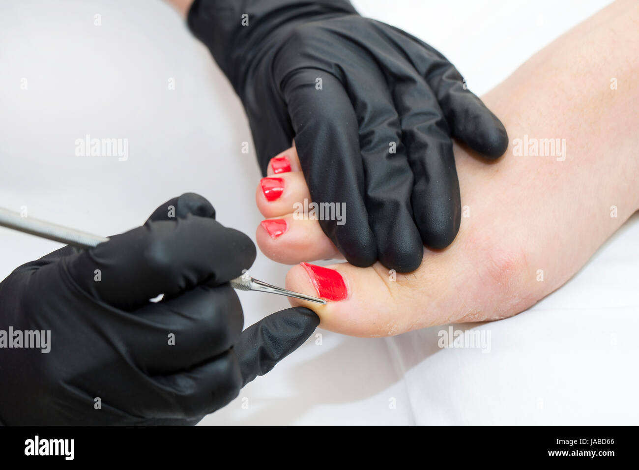 Process of pedicure at beauty salon spa Stock Photo - Alamy