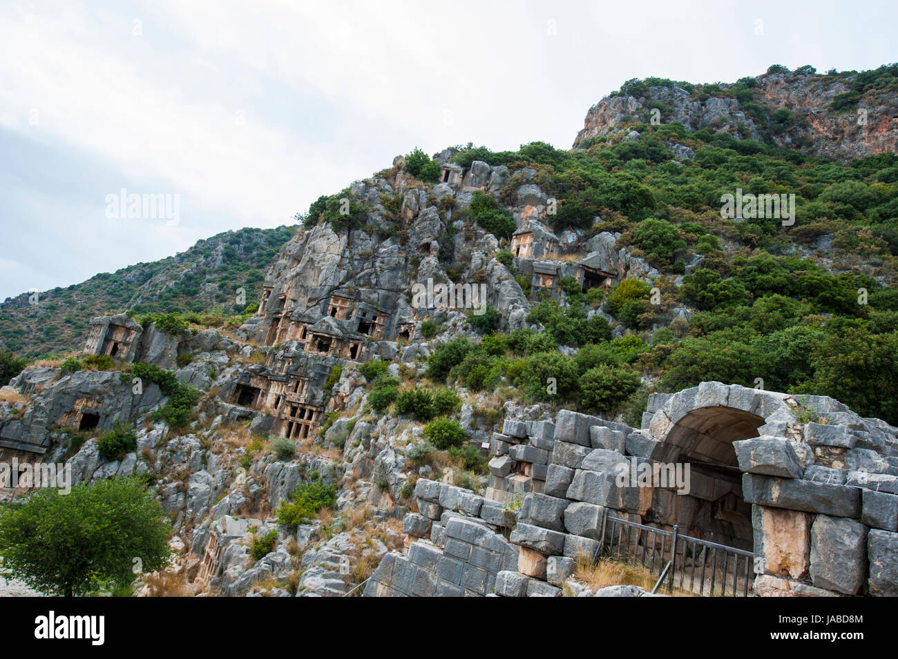 Remains of ancient Greek town in Myra, Antalya Province, Turkey Stock ...