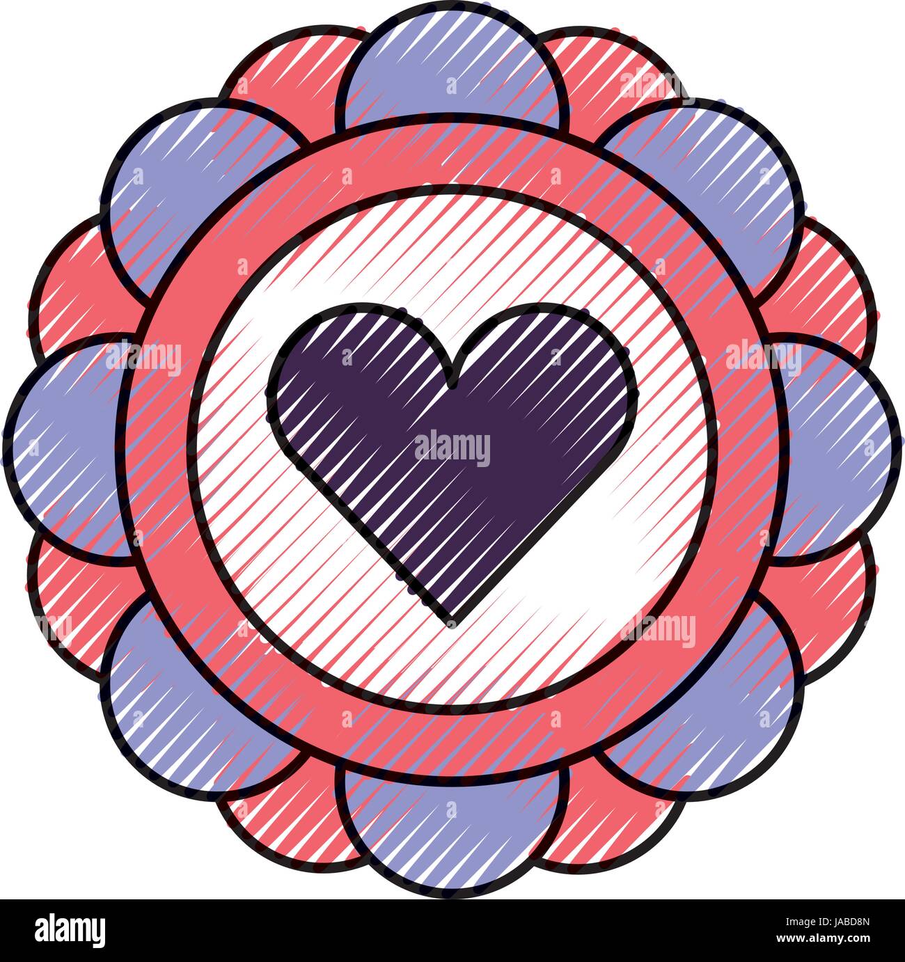 sticker with heart icon Stock Vector Image & Art - Alamy