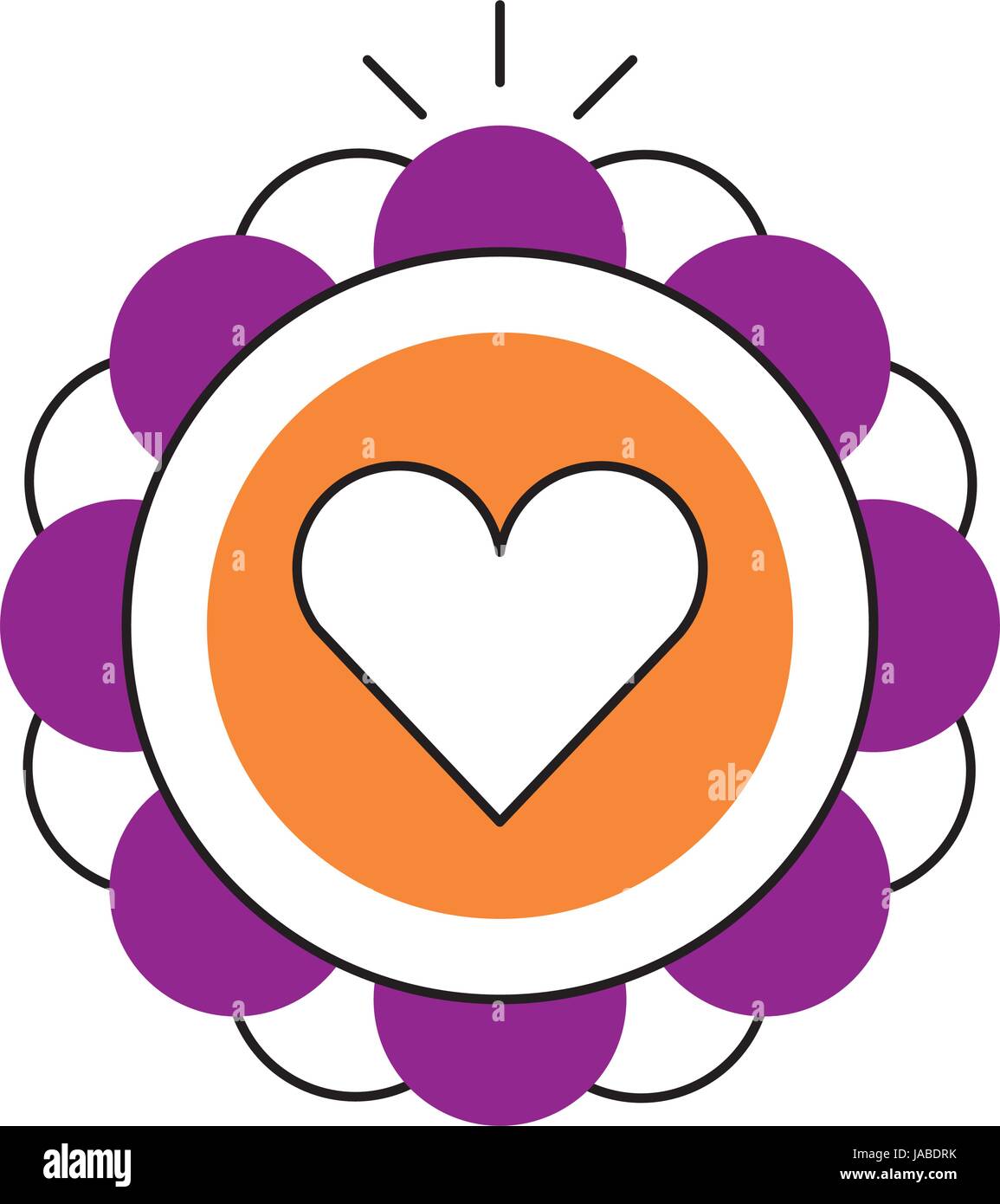 sticker with heart icon Stock Vector Image & Art - Alamy