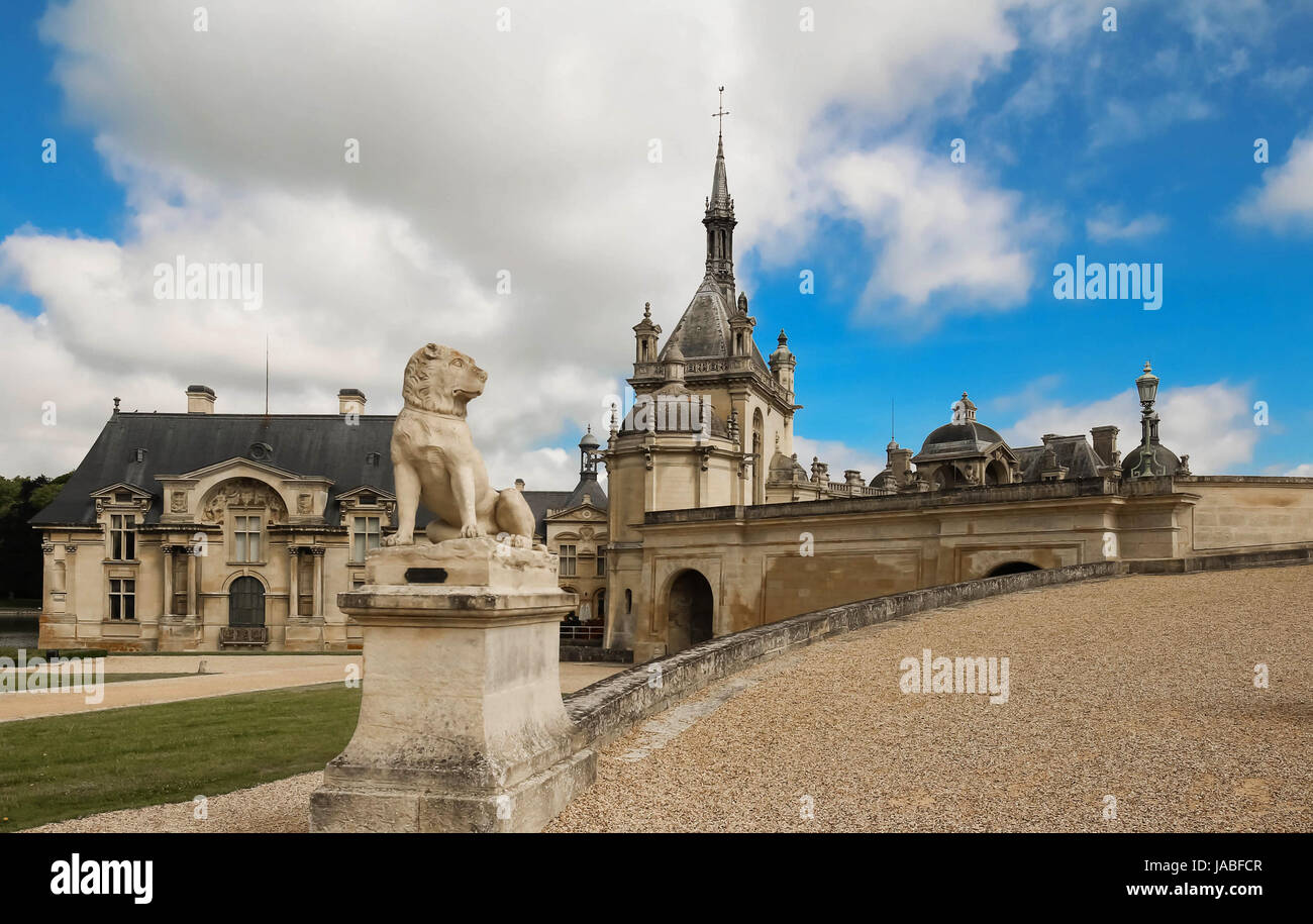 The castle of Chantilly is historical and architectural monument ...