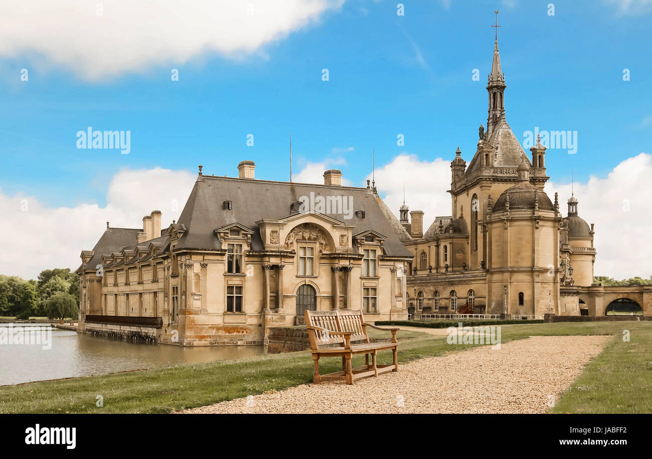The castle of Chantilly is historical and architectural monument ...