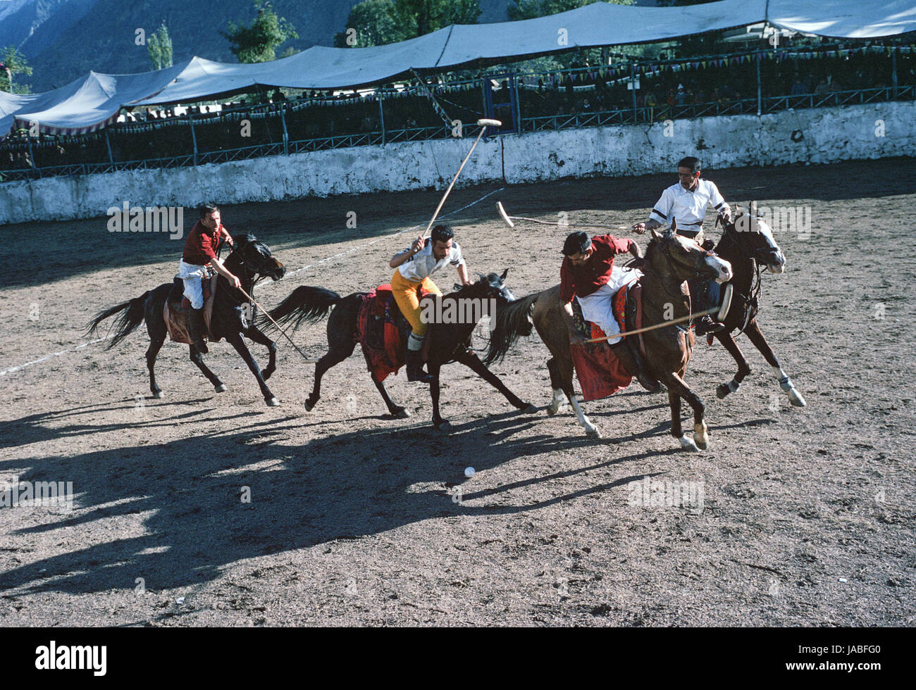 Polo game at the Aga Khan Shani Polo Stadium, Gilgit, Gilgit-Baltistan ...
