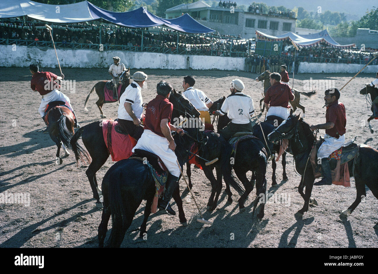Polo game at the Aga Khan Shani Polo Stadium, Gilgit, Gilgit-Baltistan ...