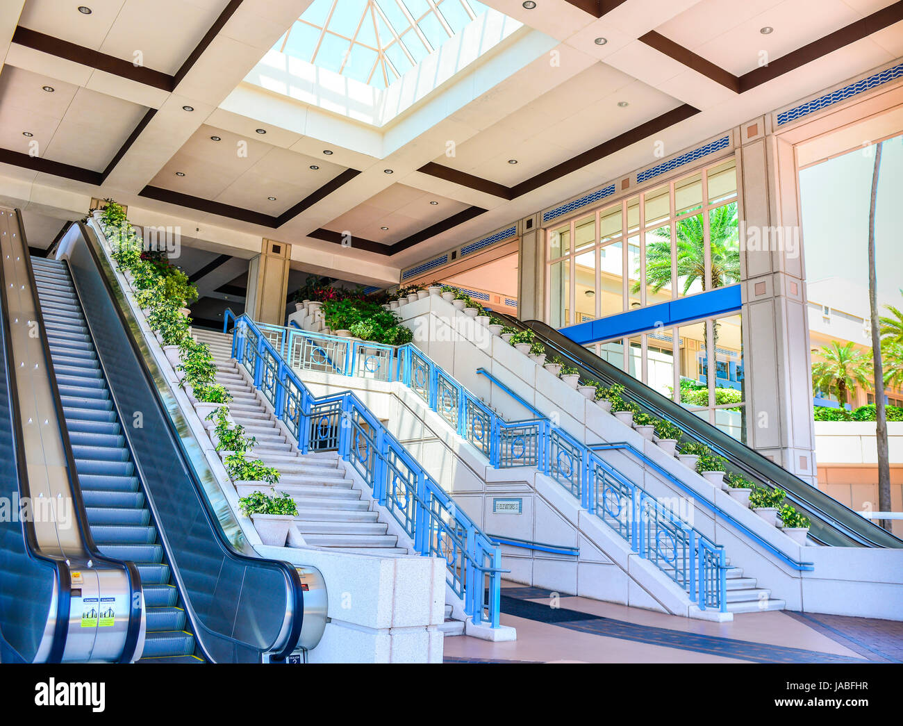 View of the unique outdoor staircase & escalator at the Tampa ...