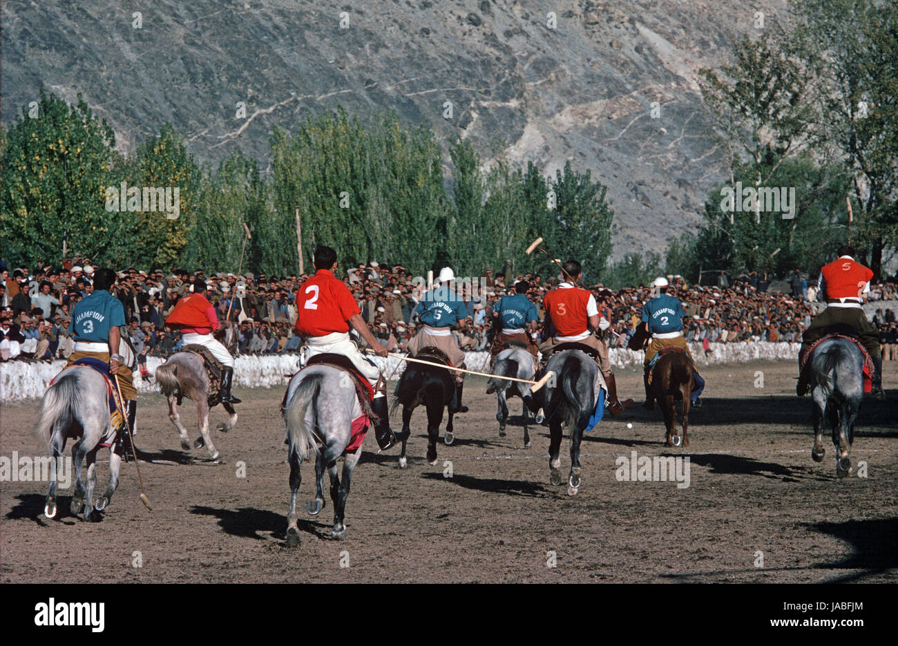 Polo game at the Aga Khan Shani Polo Stadium, Gilgit, Gilgit-Baltistan ...