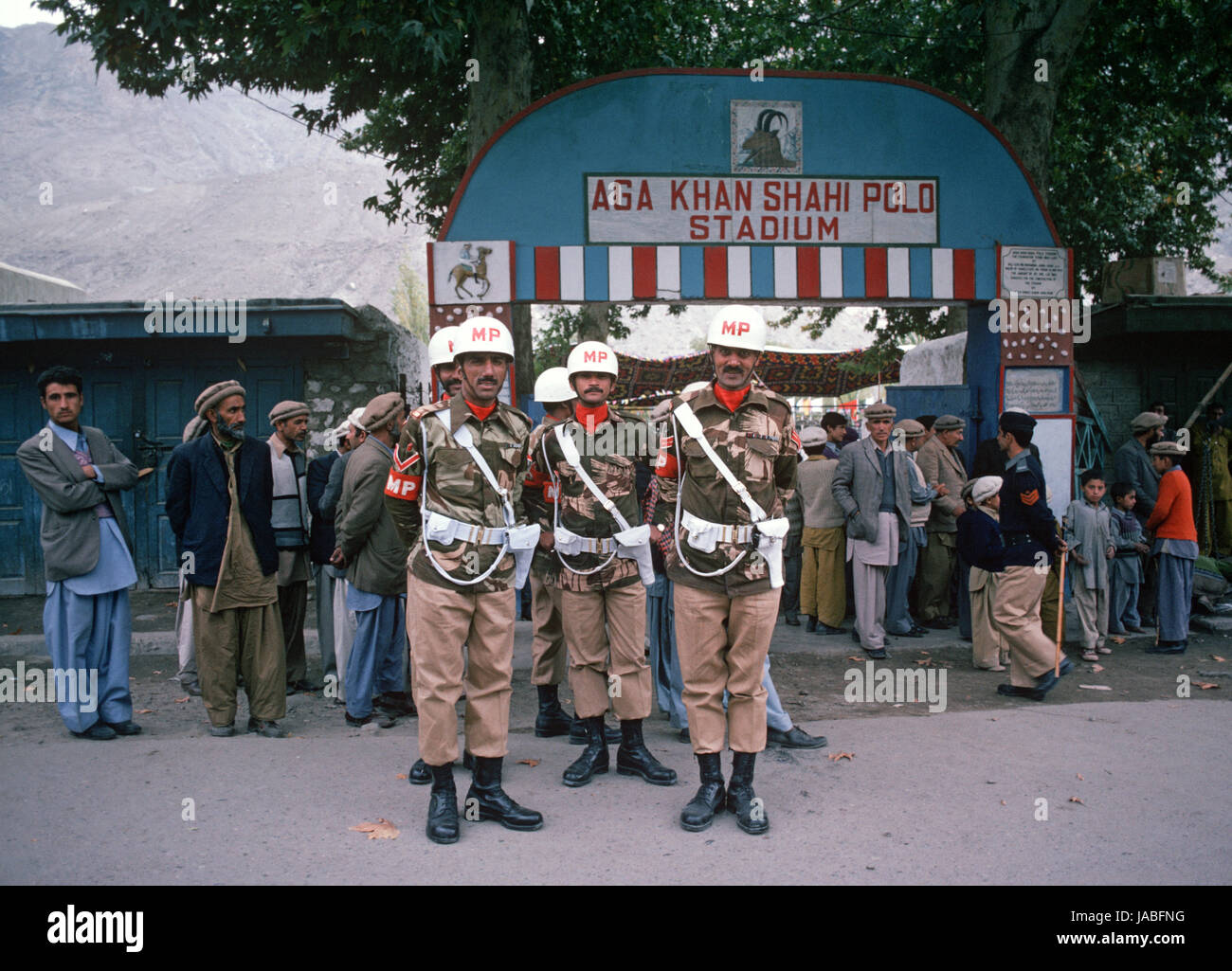 Military Police at polo game in the Agha Khan Shani Polo Stadium in ...