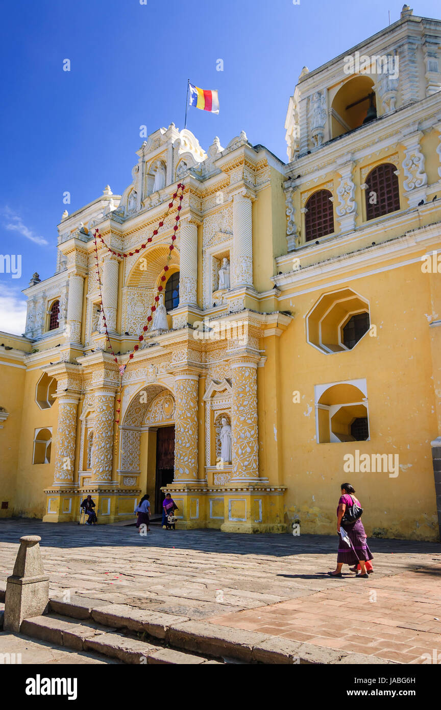Antigua, Guatemala - October 27, 2014: Baroque facade of La Merced ...