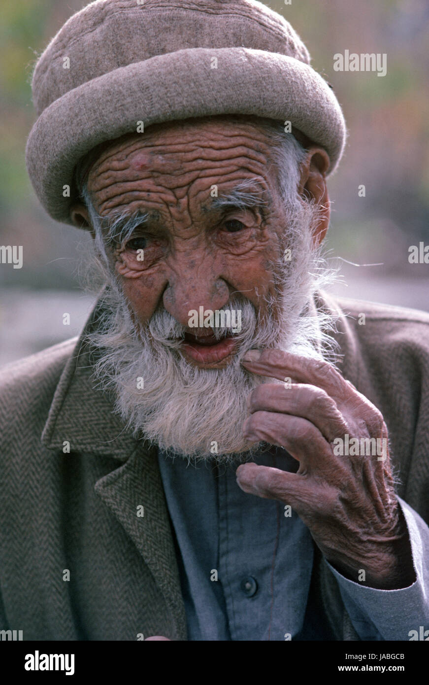 Old man in Hunza Valley, Gilgit-Baltistan Administrative Area Stock ...