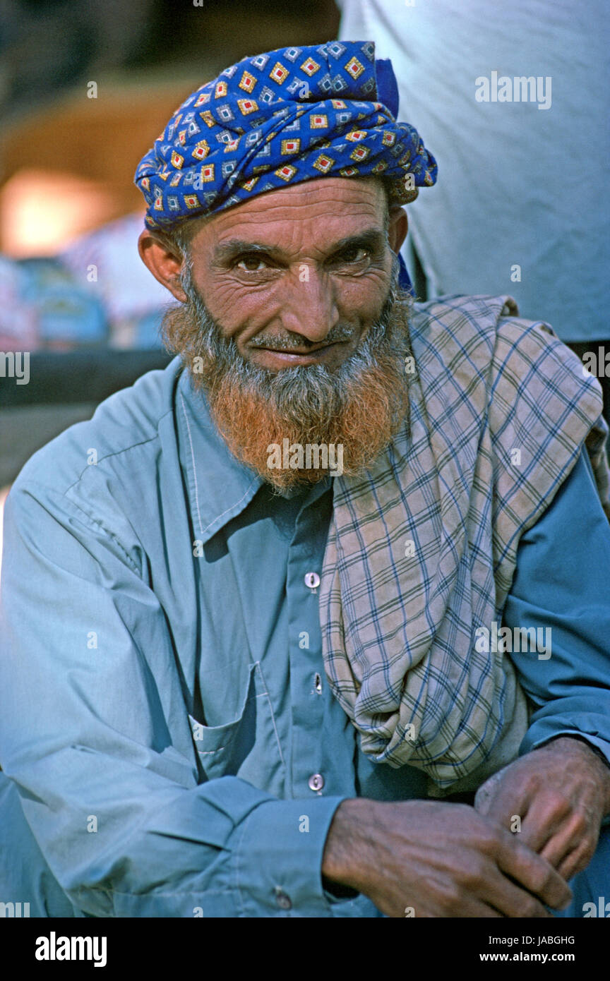 Tribesman with ginger coloured beard, Gilgit, Gilgit-Baltistan ...