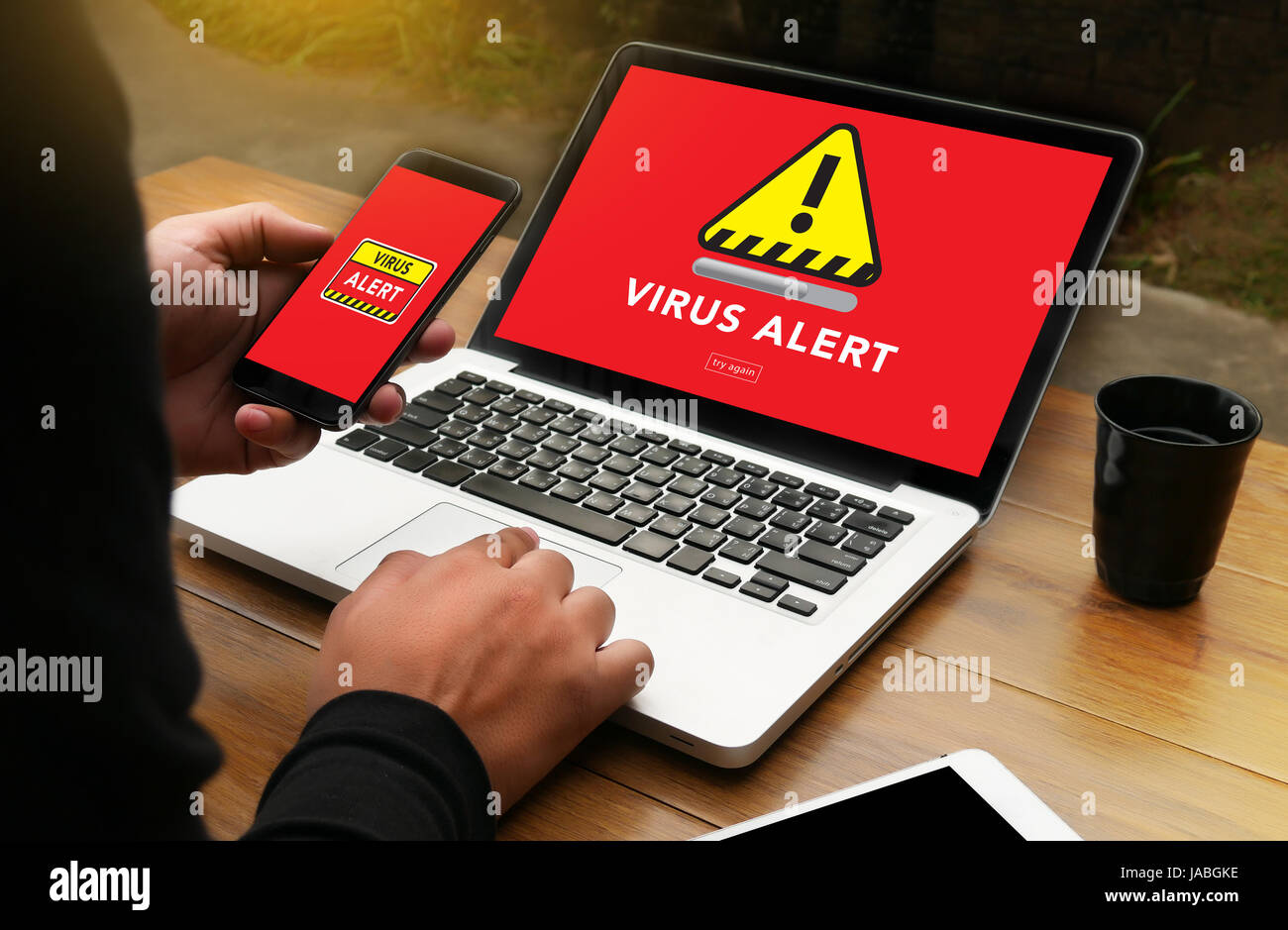 Virus Alert Warning Digital Browsing Firewall Hacker Protection Concept ...