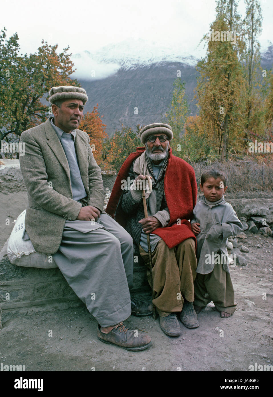 Three generation family in the Hunza Valley, Gilgit-Baltistan ...