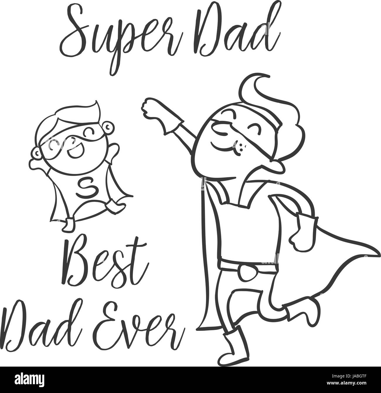 Doodle father day style collection Stock Vector Image & Art - Alamy