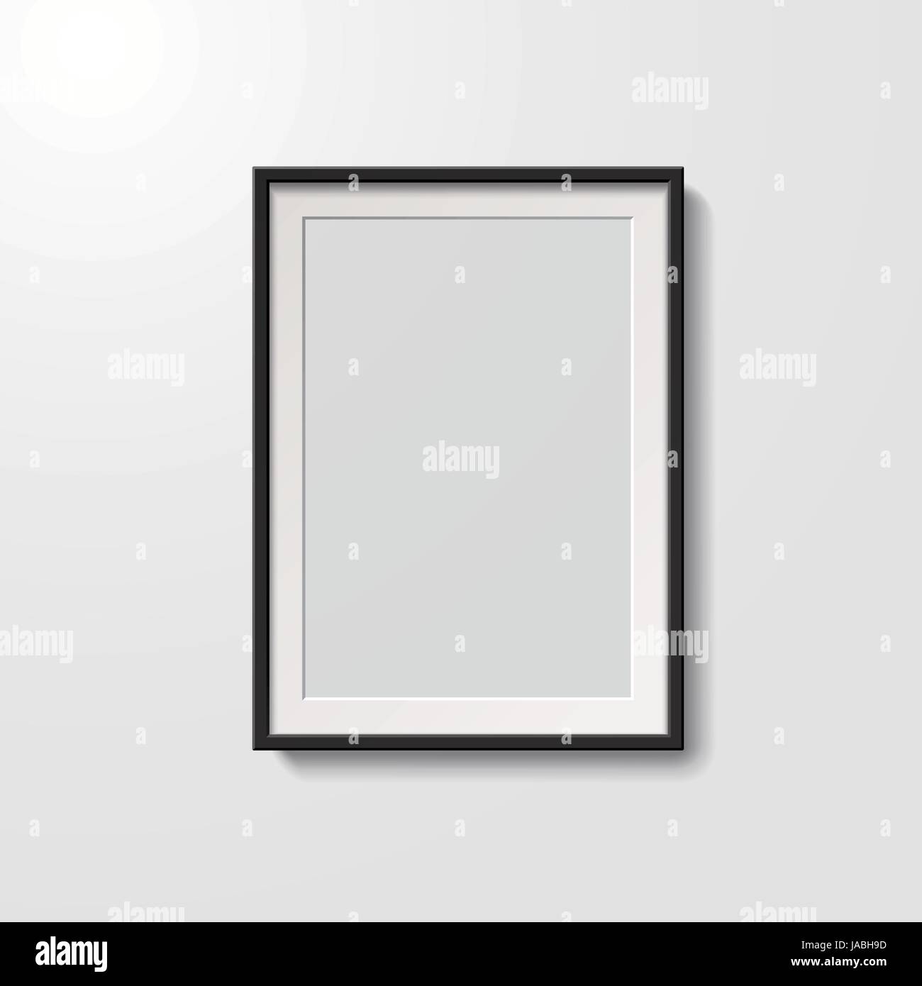 Blank picture frame isolated on the white wall in 3d illustration Stock ...