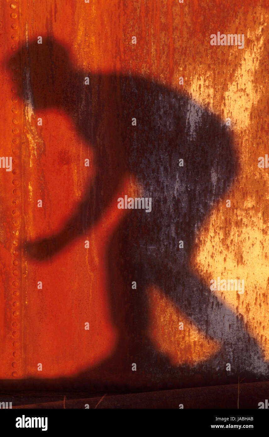 SILHOUETTE OF A MAN WHO IS CREEPING ALONG Stock Photo - Alamy