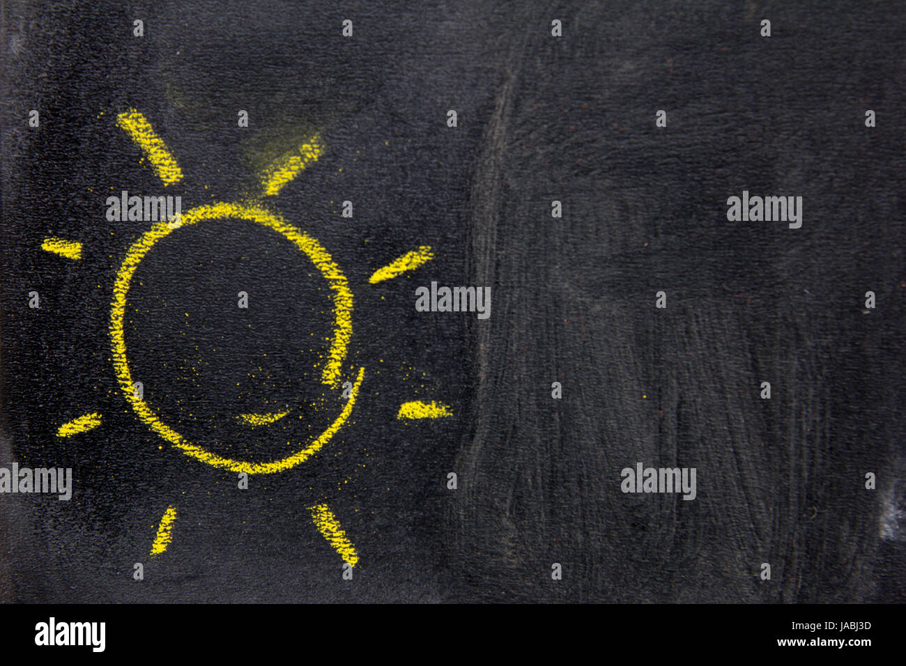 Chalk drawing as yellow sun background Stock Photo - Alamy