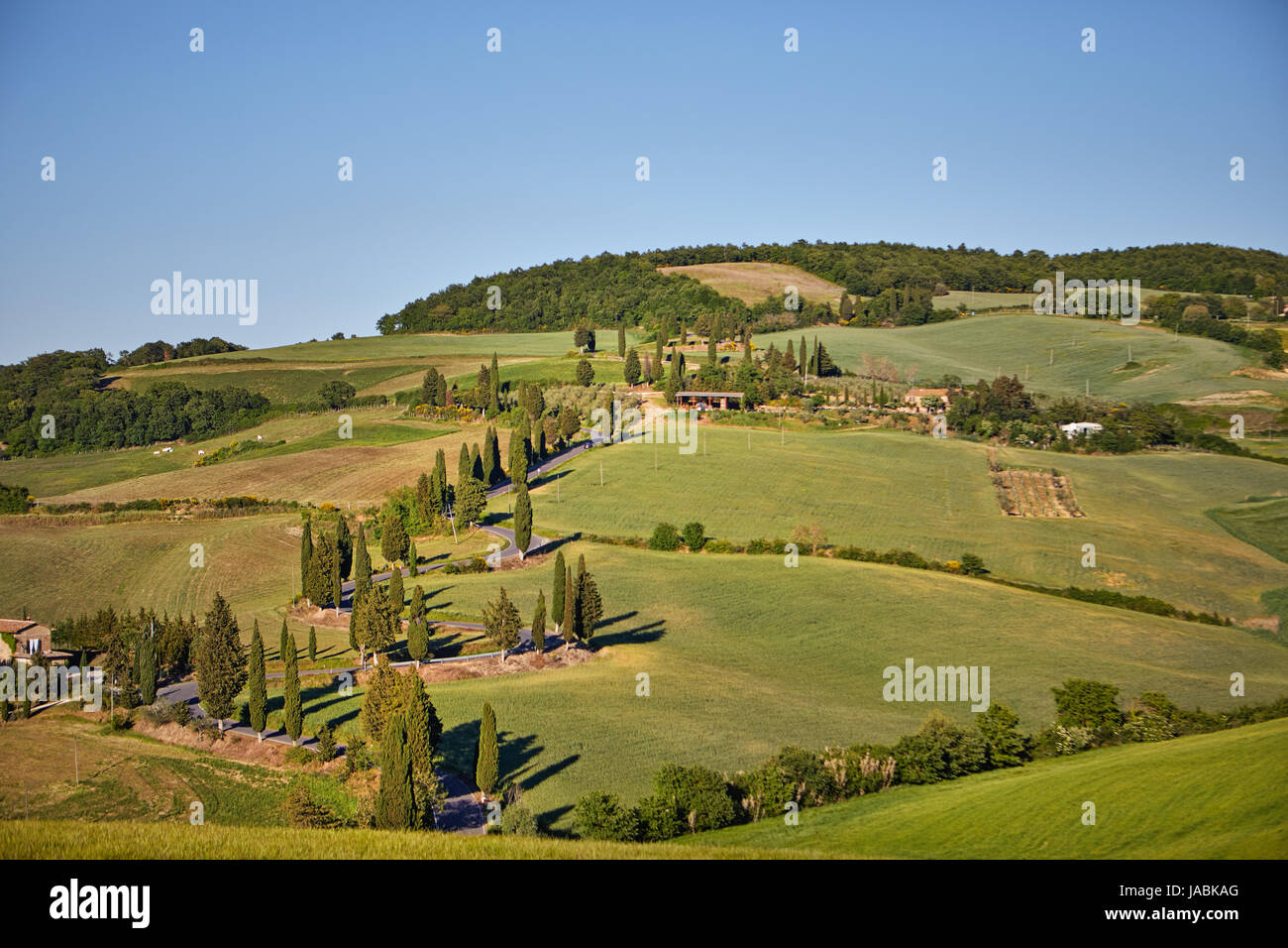 Panoramic view of a spring day in the Italian rural landscape Stock ...