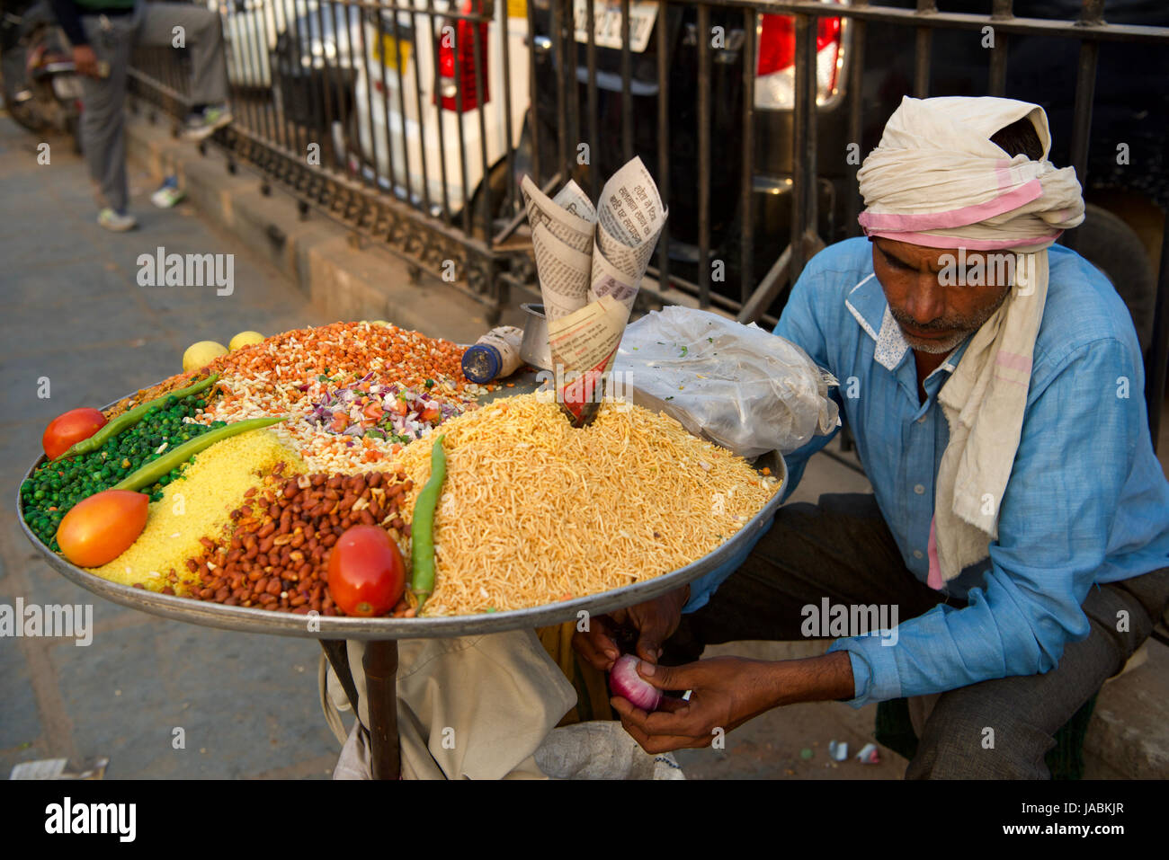 street vendor selling snacks Stock Photo - Alamy