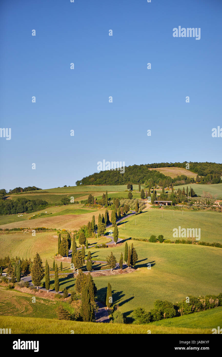 Panoramic view of a spring day in the Italian rural landscape Stock ...