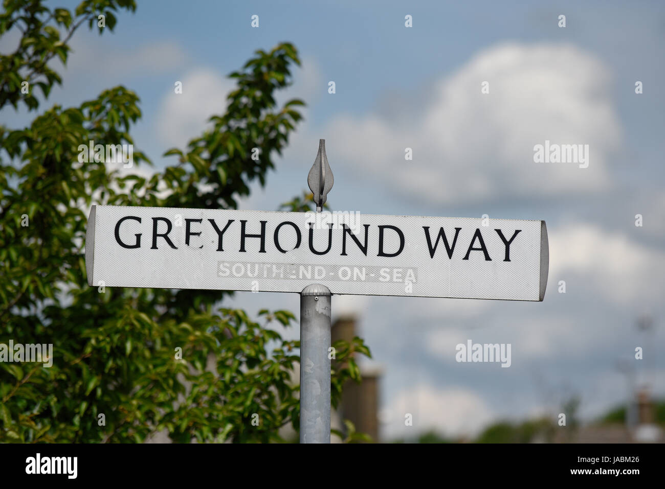 Greyhound Way, Southend on Sea, Essex. Road sign Stock Photo - Alamy