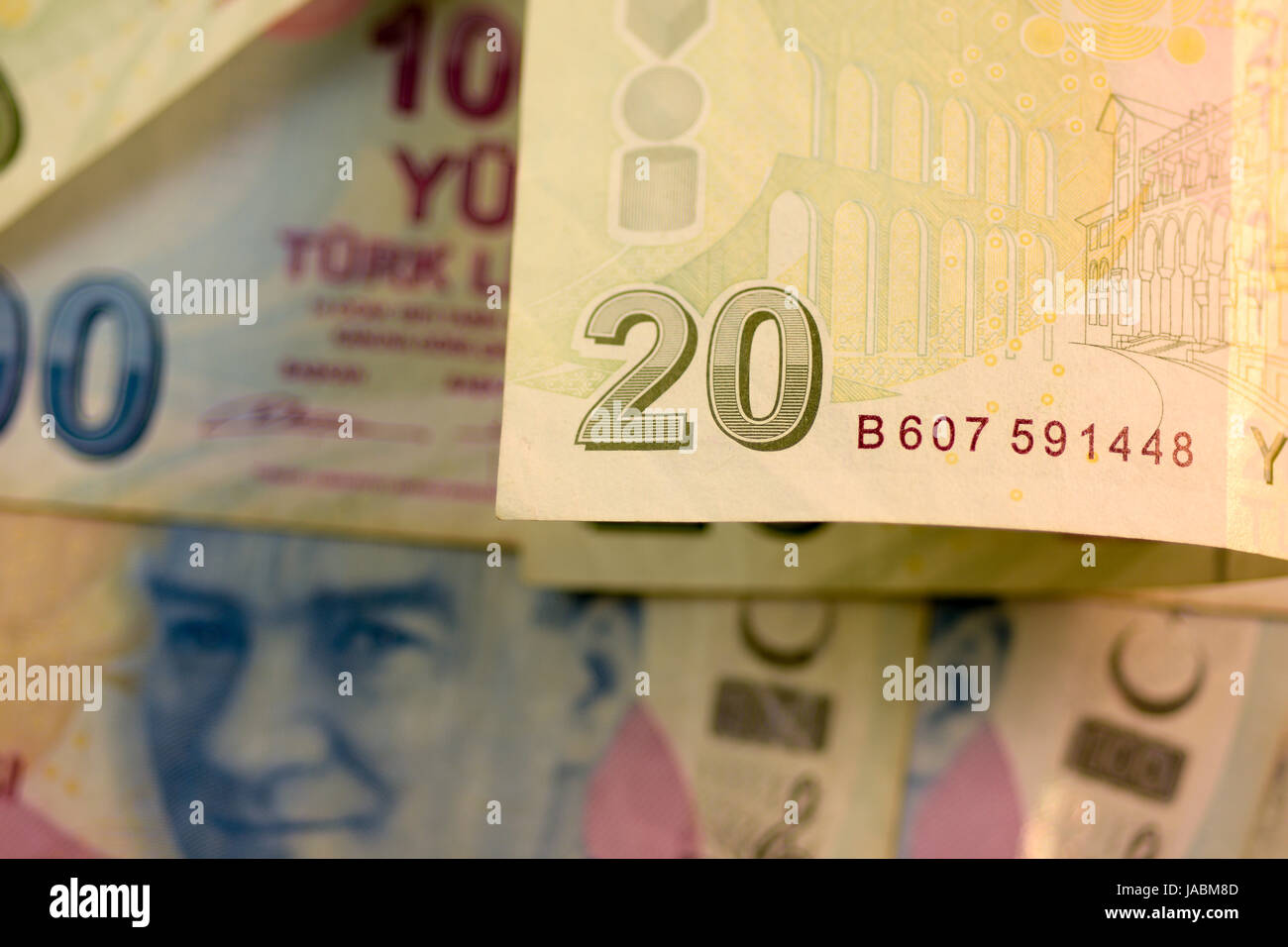 Close up Turkish lira currency note, Turkish lira Türk lirası (Turkish ...